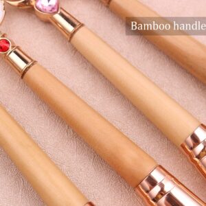 Bamboo Handle Makeup Brush Tool Sailor Moon/Cardcaptor Sakura Makeup Brushes Metal Brush Head Pink Soft Hair Pinceaux Maquillage (Moon)