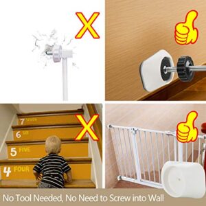 Vmaisi Baby Gate Wall Cup Protector Make Pressure Mounted Safety Gates More Stable - Wall Damage-Free - Fit for Doorway, Door Frame, Baseboard - Work on Dog & Pet Gates (White)