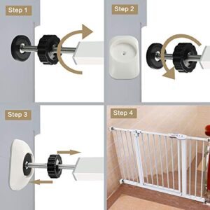 Vmaisi Baby Gate Wall Cup Protector Make Pressure Mounted Safety Gates More Stable - Wall Damage-Free - Fit for Doorway, Door Frame, Baseboard - Work on Dog & Pet Gates (White)