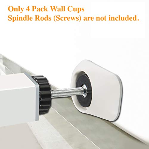 Vmaisi Baby Gate Wall Cup Protector Make Pressure Mounted Safety Gates More Stable - Wall Damage-Free - Fit for Doorway, Door Frame, Baseboard - Work on Dog & Pet Gates (White)