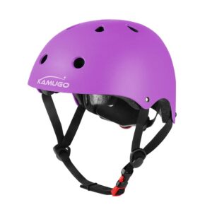 kamugo kids adjustable helmet, suitable for toddler kids ages 2-8 boys girls, multi-sport safety cycling skating scooter helmet (purple, small)