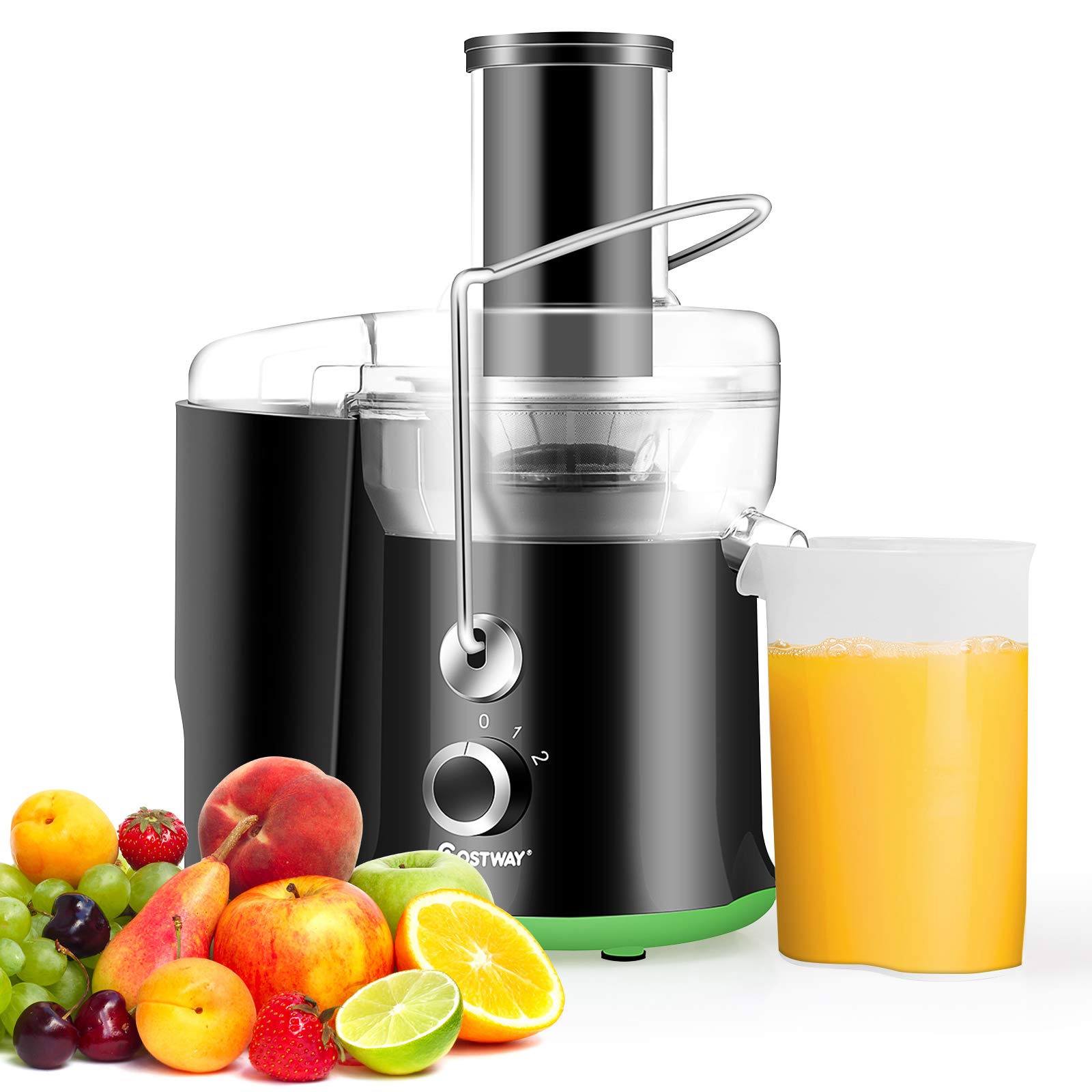 COSTWAY Juicer Machine, Centrifugal Juicer with 3-Inch Wide Mouth, BPA-Free Stainless Steel Juice Maker with 2-Speed Control, Masticating Juice Extractor for Fruit Vegetable