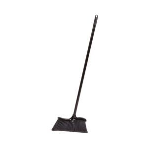 restaurantware rw clean 12 x 2 x 39 inch angle broom 1 with clip back sweeping broom - dustpan sold separately flagged bristles black plastic restaurant broom lightweight heavy-duty