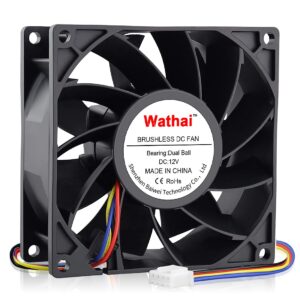 wathai 92mm x 38mm 90mm dual ball 12v high airflow fan dc high speed pressure cooling fan