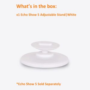 AutoSonic Stand for Echo Show 5 (1st Gen and 2nd Gen) | Adjustable Design Compatible with Alexa Show 5 | Magnetic,Swivel and Tilt | White