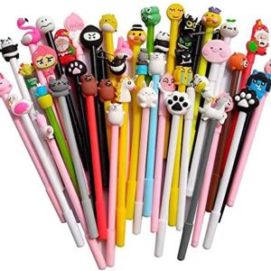 sencoo 24 pack Cute Cartoon Gel Blue Ink Pens Assorted Style Writing Pens for Kiddie Birthday Present School Prize Student Gift Fun Girls Kiddie Pens (blue)