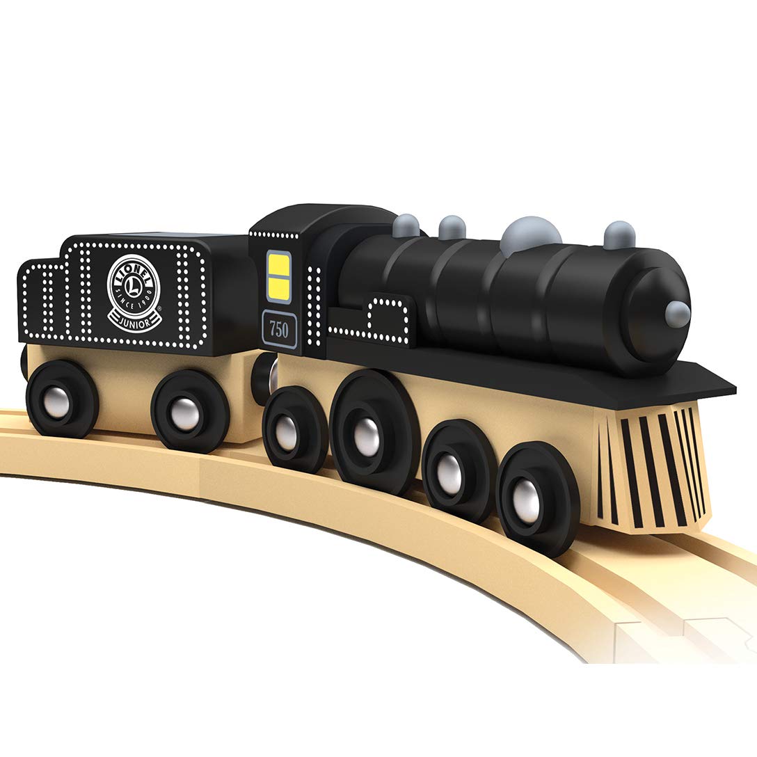 MasterPieces Wood Train 2 Piece Set - Lionel Collector's Steam Engine & Coal Car - Officially Licensed Toddler & Kids Toy