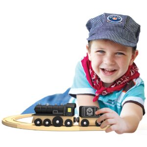 MasterPieces Wood Train 2 Piece Set - Lionel Collector's Steam Engine & Coal Car - Officially Licensed Toddler & Kids Toy