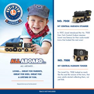 MasterPieces Wood Train 2 Piece Set - Lionel Collector's Steam Engine & Coal Car - Officially Licensed Toddler & Kids Toy