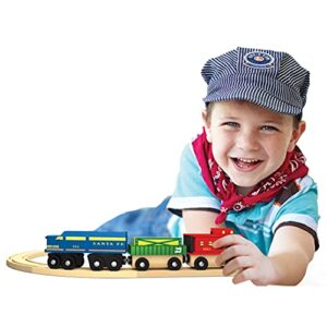 MasterPieces Wood Train Sets - Lionel Santa Fe Cargo 3 Piece Train Set - Officially Licensed Toddler & Kids Toy