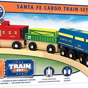 MasterPieces Wood Train Sets - Lionel Santa Fe Cargo 3 Piece Train Set - Officially Licensed Toddler & Kids Toy