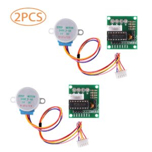 Aoicrie 2Sets 28BYJ-48 DC 5V Stepper Motor + ULN2003 Driver Test Module Board