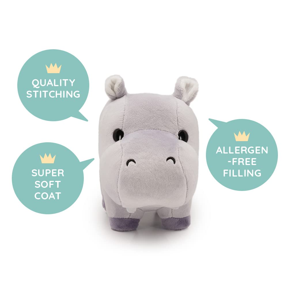 Bellzi Hippo Cute Stuffed Animal Plush Toy - Adorable Soft Hippopotamus Toy Plushies and Gifts - Perfect Present for Kids, Babies, Toddlers - Hippi