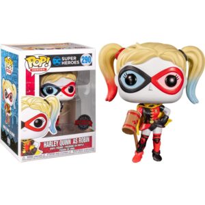 funko dc comics pop! heroes harley quinn as robin vinyl figure 2019 l.a. comic con exclusive #290