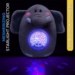 Bubzi Co Baby Sound Machine, Portable Elephant Soother & Baby Night Light Projector, Comforting Electronic Infant Toddler Sleep Aid & Baby Shush with White Noise