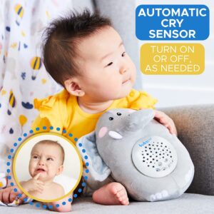 Bubzi Co Baby Sound Machine, Portable Elephant Soother & Baby Night Light Projector, Comforting Electronic Infant Toddler Sleep Aid & Baby Shush with White Noise