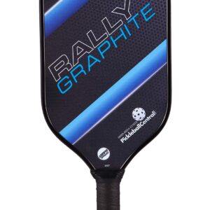 Rally PXL Graphite Pickleball Paddle (Blue) XL Elongated Power & Reach Shape | Standard Grip | Polymer Honeycomb Core and Graphite Face