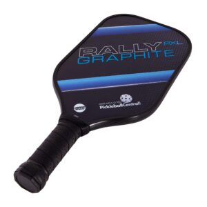 Rally PXL Graphite Pickleball Paddle (Blue) XL Elongated Power & Reach Shape | Standard Grip | Polymer Honeycomb Core and Graphite Face