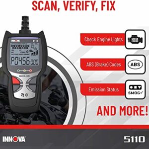 INNOVA 5110 - Newest 2022 OBD2 Scanner with ABS, Free Updates, Real Customer Service from Trusted USA Company, Smog Check & Check Engine Light Reset, Get Verified Repairs & Parts on iPhone or Android