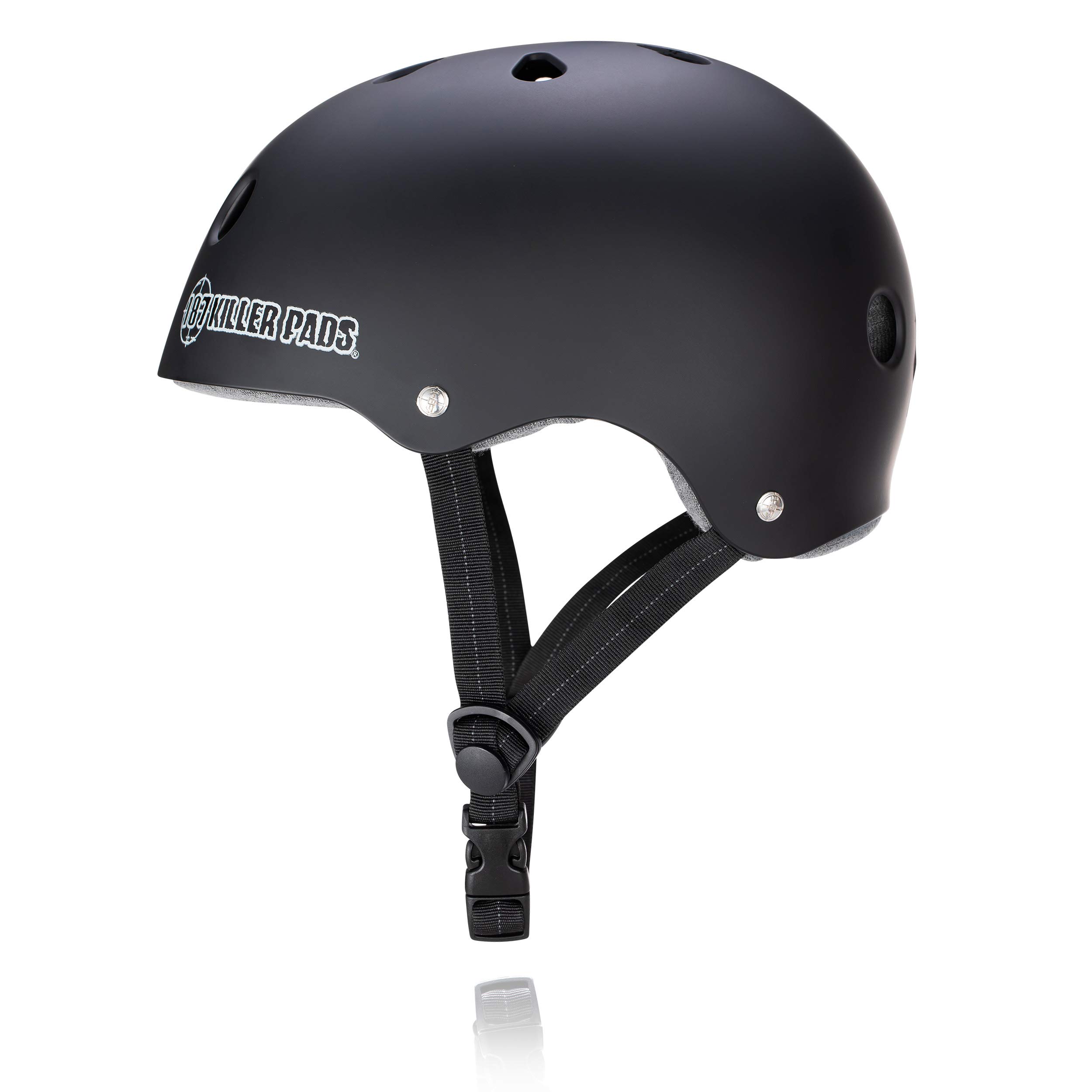 187 Killer Pads Pro Skate Helmet with Sweatsaver Liner, Black Matte, Large