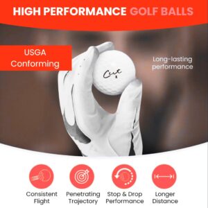 Cut Red Golf Balls - Premium, Soft Core Golf Ball - Offers Decreased Ball Spin & Improved Golf Shot Accuracy and Control - 2 Piece Construction (One Dozen)