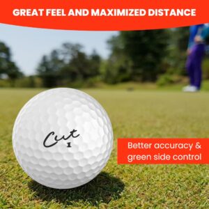 Cut Red Golf Balls - Premium, Soft Core Golf Ball - Offers Decreased Ball Spin & Improved Golf Shot Accuracy and Control - 2 Piece Construction (One Dozen)