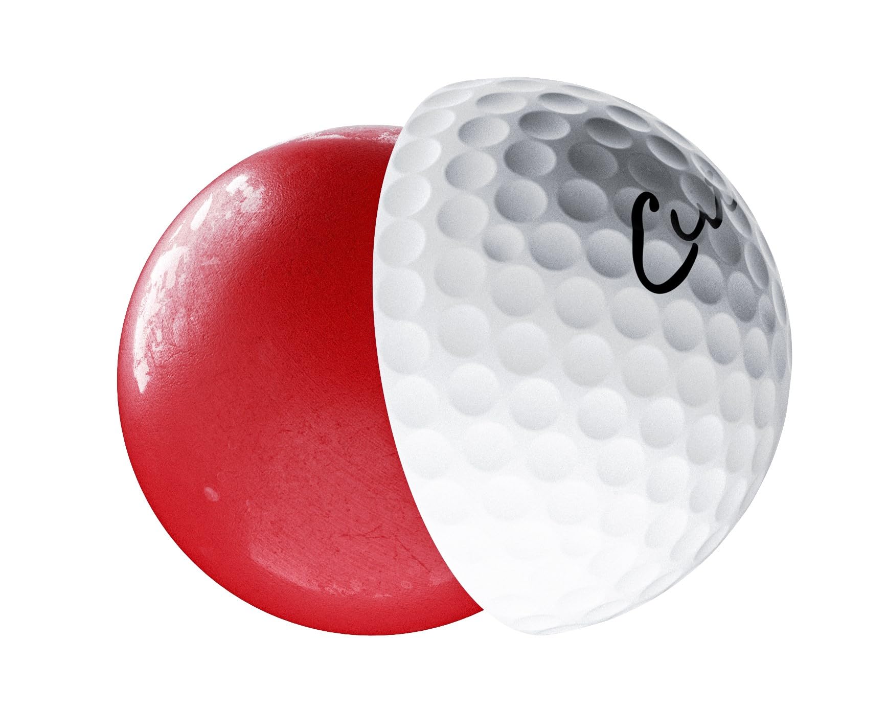 Cut Red Golf Balls - Premium, Soft Core Golf Ball - Offers Decreased Ball Spin & Improved Golf Shot Accuracy and Control - 2 Piece Construction (One Dozen)