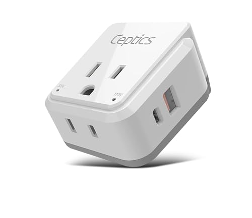 Ceptics South Africa Power Adapter Travel Set - 20W PD & QC, Fast & Safe with Dual USB & USB-C - 2 USA Outlet - Use All Over Africa, Zimbabwe, Morocco - Includes Type E/F, M, G SWadAPt Attachments