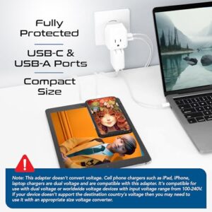 Ceptics South Africa Power Adapter Travel Set - 20W PD & QC, Fast & Safe with Dual USB & USB-C - 2 USA Outlet - Use All Over Africa, Zimbabwe, Morocco - Includes Type E/F, M, G SWadAPt Attachments