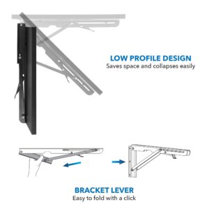 Mount-It! Heavy Duty Wall Mounted Drop Leaf Table, Folding Wall Mounted Desk, Drop Down Table 45x15x7, Floating Desk, Folding Laundry Table for Small Spaces, Home Office, Garage, Basement Kitchen