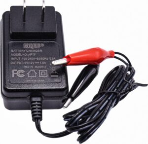 hqrp fully automatic 6v / 12v sealed lead acid smart battery charger sla maintainer compatible with car truck motorcycle, alligator clips