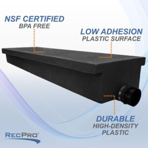 RecPro 23 Gallon RV Holding Tank 56" x 16 1/4" x 8 1/2" | 3366 | Black Waste Water | Made in America