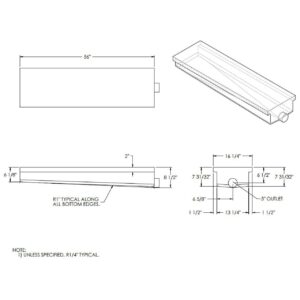 RecPro 23 Gallon RV Holding Tank 56" x 16 1/4" x 8 1/2" | 3366 | Black Waste Water | Made in America