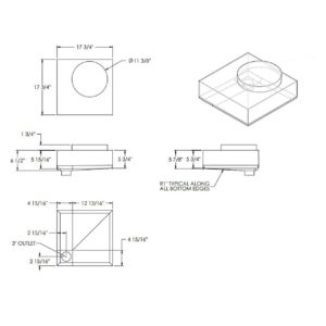 RecPro 8 Gallon RV Holding Tank 17 3/4" x 17 3/4" x 8 1/4" | 3772 | Black Waste Water (with Fittings Kit) | Made in America