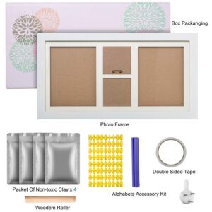 Baby Hand and Footprint Kit, Baby Picture Frame Kit, Baby Nursery Memory Art Kit Frames,1200 Grams of Clay - Best Baby Shower Gifts for Newborn, Twin Babies, New Mom Gift Set.