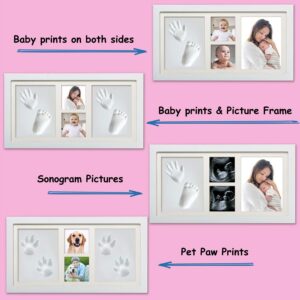 Baby Hand and Footprint Kit, Baby Picture Frame Kit, Baby Nursery Memory Art Kit Frames,1200 Grams of Clay - Best Baby Shower Gifts for Newborn, Twin Babies, New Mom Gift Set.