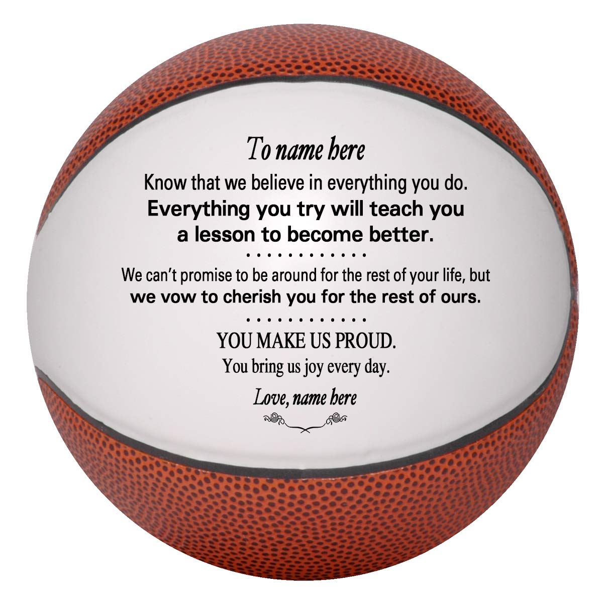 Personalized Custom Basketball - Dad to Son - Mom to Son - Grandpa to Grandson - Grandma to Grandson (Full Regulation Basketball, Personalized)