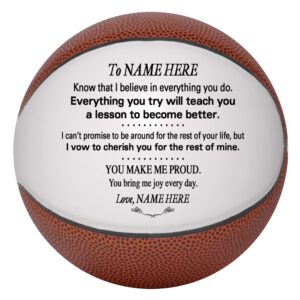 Personalized Custom Basketball - Dad to Son - Mom to Son - Grandpa to Grandson - Grandma to Grandson (Full Regulation Basketball, Personalized)