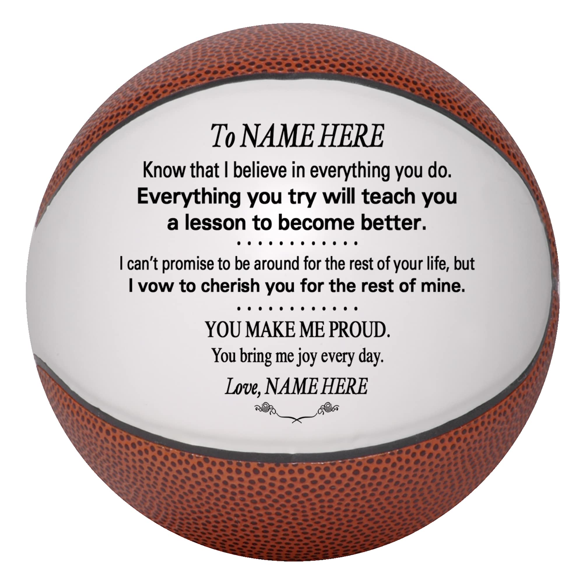 Personalized Custom Basketball - Dad to Son - Mom to Son - Grandpa to Grandson - Grandma to Grandson (Full Regulation Basketball, Personalized)