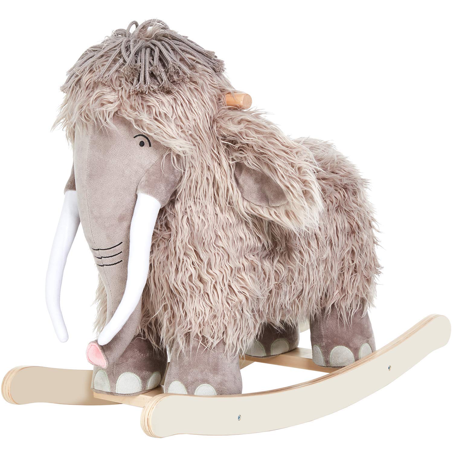 labebe - Plush Rocking Horse, Mammoth Rocker, Stuffed Rocker Toy for Child 1-3 Year Old, Kid Ride On Toy Wooden, Rocking Animal for Infant/Toddler Girl&Boy, Nursery Birthday Gift