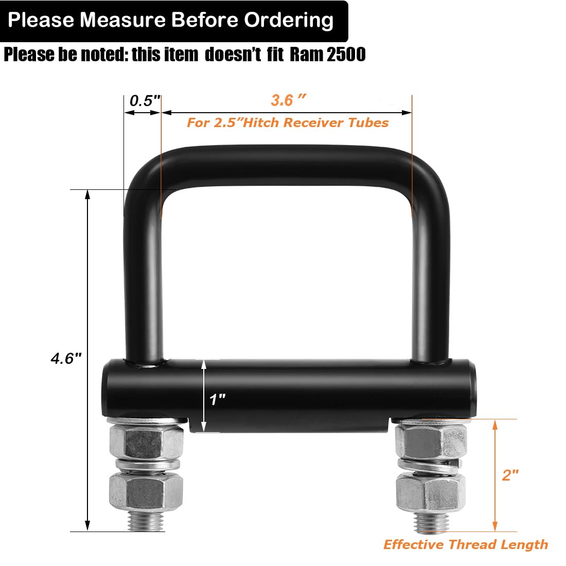 CZC AUTO Hitch Clamp Anti-Rattle Stabilizer Heavy Duty Cross Clamp 2 1/2 Inch for Hitches On Trailers of Trucks SUV Vans RV, Hitch Tightener Clamp for Hitch Tray Cargo Carrier Bike Rack Ball Mount