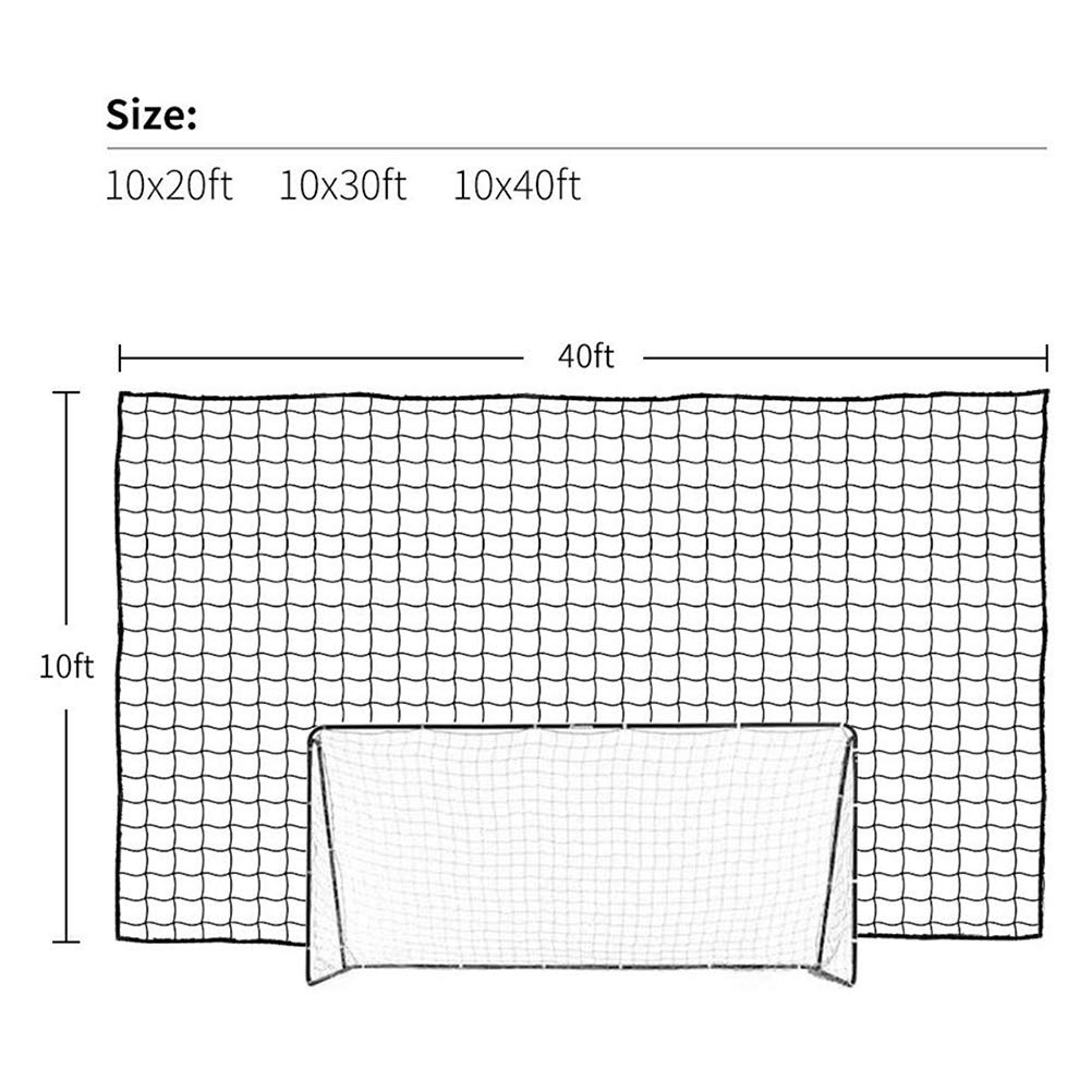 Aoneky Soccer Backstop Net, Sports Practice Barrier Net, Soccer Ball Hitting Netting, Soccer High Impact Net, Heavey Duty Soccer Containment Net (10 x 40 ft)