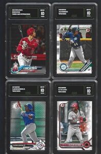 gem mint shohei ohtani julio rodriguez vladimir guerrero jr. & elly de la cruz bowman & topps 4 card rookie lot graded gma gem mint 10 superstar players