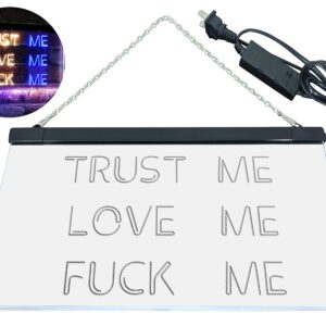 ADVPRO Trust Me Love Me Fuck Me Décor Man Cave Nightclub Garage Dual Color LED Neon Sign Blue & Yellow 24" x 16" st6s64-i3081-by