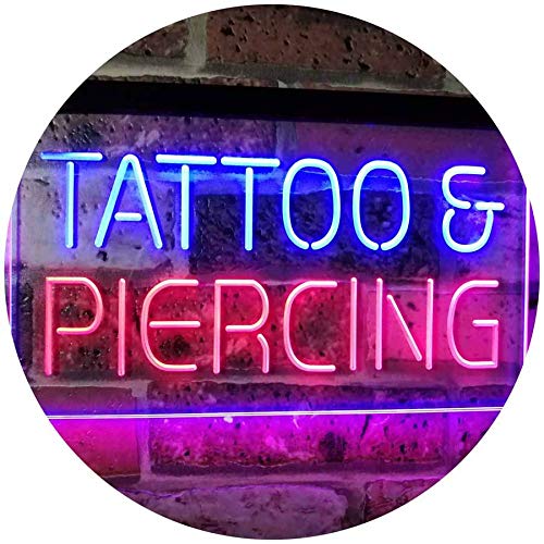 ADVPRO Tattoo Piercing Get Inked Shop Open Dual Color LED Neon Sign Red & Blue 24" x 16" st6s64-i2484-rb