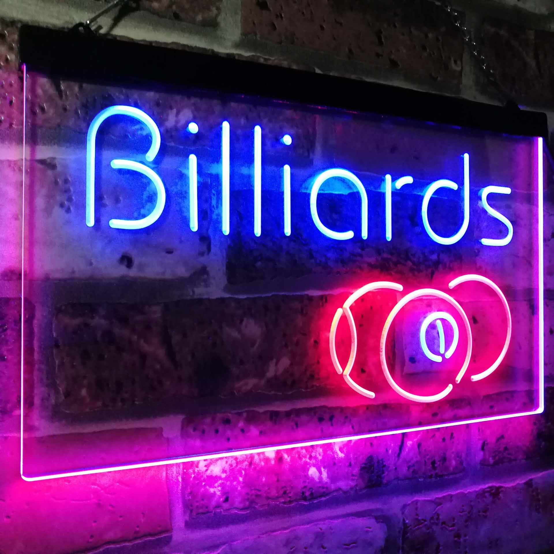 ADVPRO Billiards 9 Ball Game Room Pool Snooker Décor Man Cave Dual Color LED Neon Sign Blue & Red 24" x 16" st6s64-i2590-br