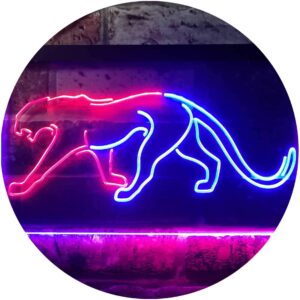 advpro panthers animals home décor dual color led neon sign red & blue 24" x 16" st6s64-i3332-rb