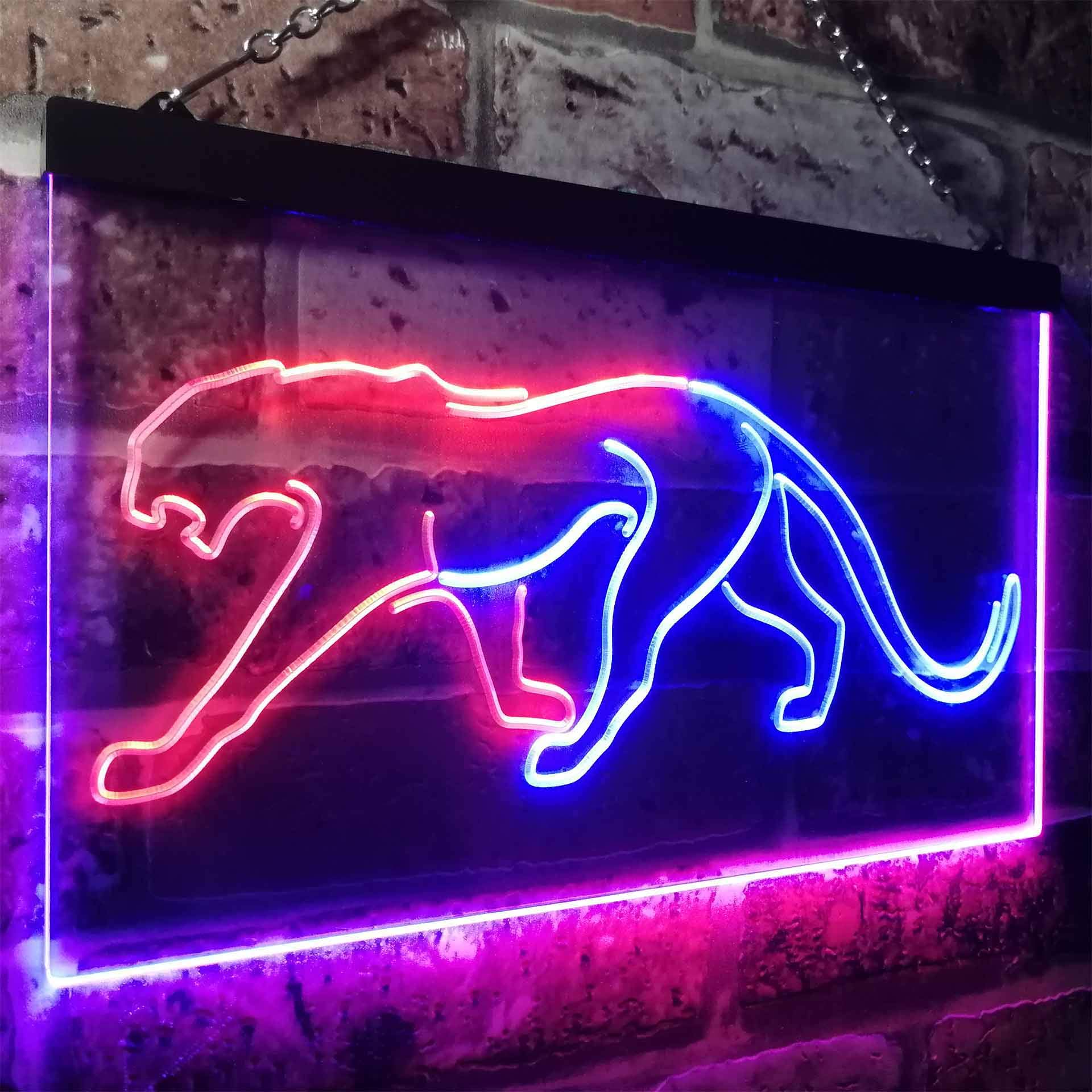 ADVPRO Panthers Animals Home Décor Dual Color LED Neon Sign Red & Blue 24" x 16" st6s64-i3332-rb