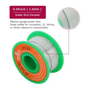 Solder Wire Lead Free Rosin Core Flux 1.0mm Electronics Soldering Diameter 0.04in No Lead 1.76oz 50g Sn99 Ag0.3 Cu0.7 Flow RoHS Electrical Solder Wire Electric Repair Unlead