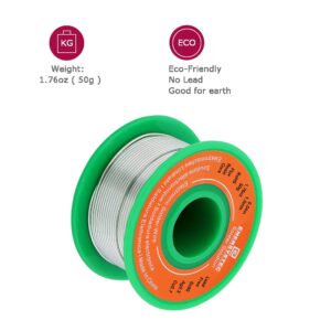 Solder Wire Lead Free Rosin Core Flux 1.0mm Electronics Soldering Diameter 0.04in No Lead 1.76oz 50g Sn99 Ag0.3 Cu0.7 Flow RoHS Electrical Solder Wire Electric Repair Unlead